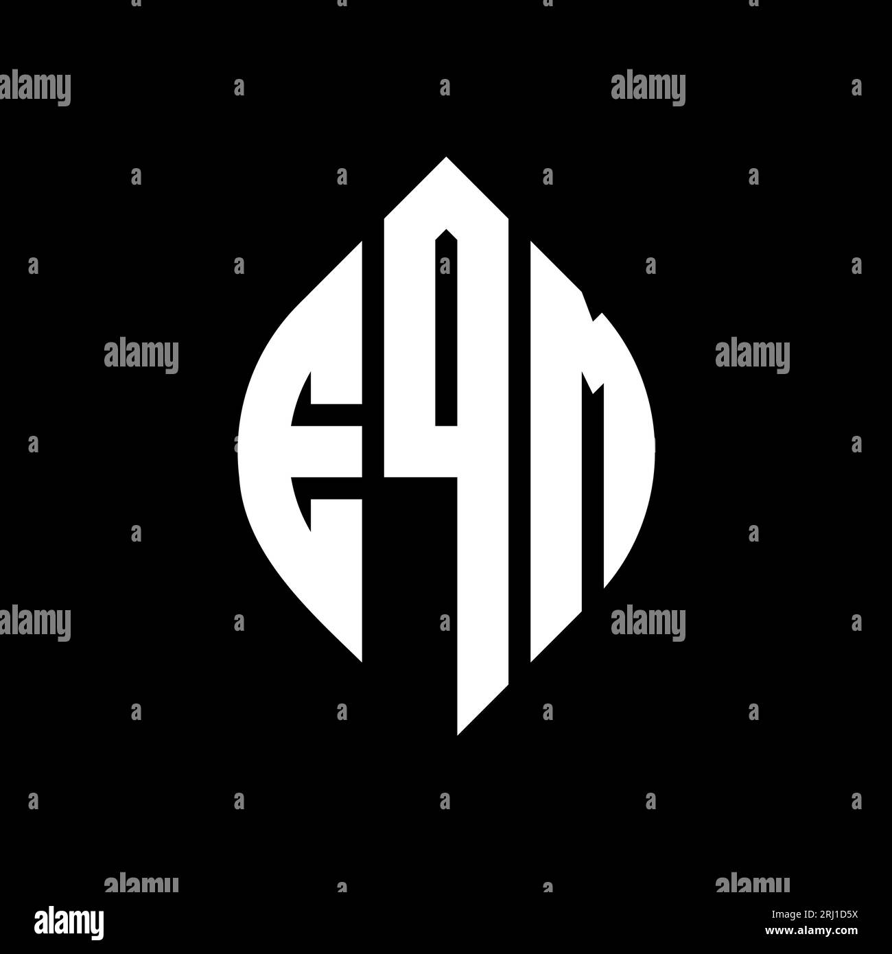EQM circle letter logo design with circle and ellipse shape. EQM ...