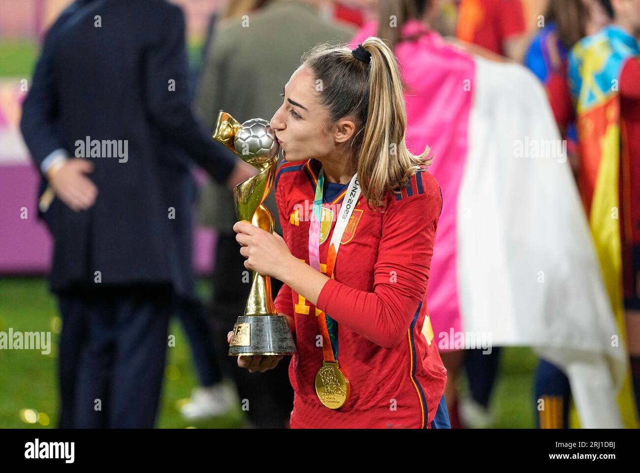 August 20 2023: Olga Carmona (Spain) with the the World Cup trophy ...