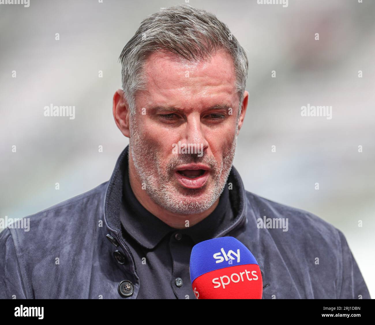Jamie Carragher former Liverpool player gives an interview ahead of the ...