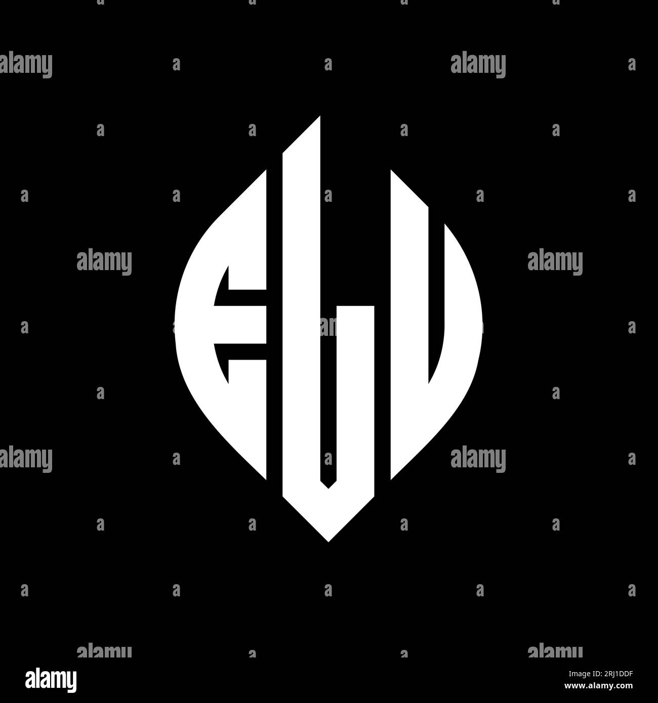 ELU circle letter logo design with circle and ellipse shape. ELU ...