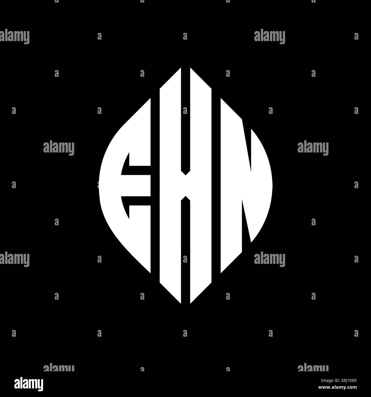 EXN circle letter logo design with circle and ellipse shape. EXN ...
