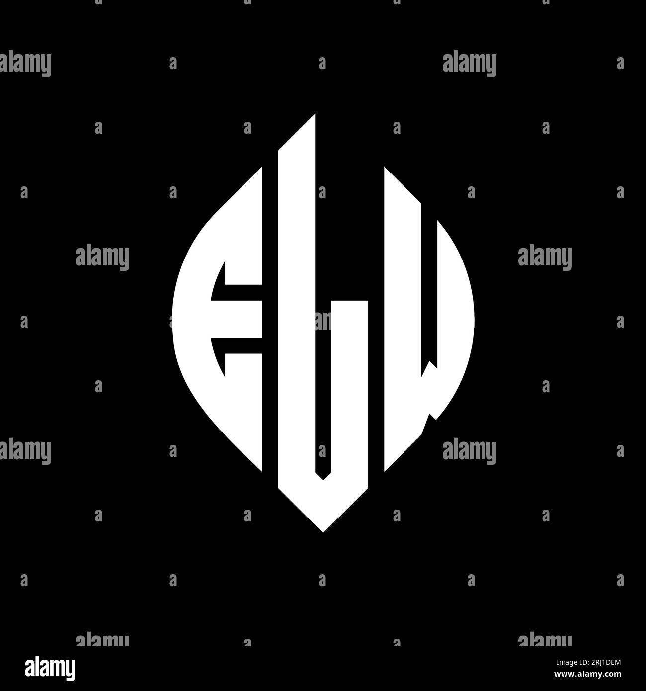 ELW circle letter logo design with circle and ellipse shape. ELW ...