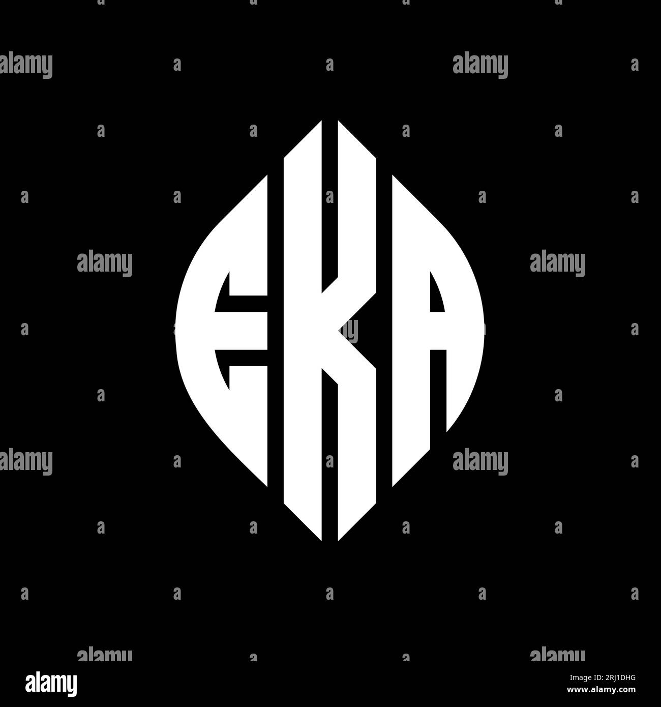EKA circle letter logo design with circle and ellipse shape. EKA ...