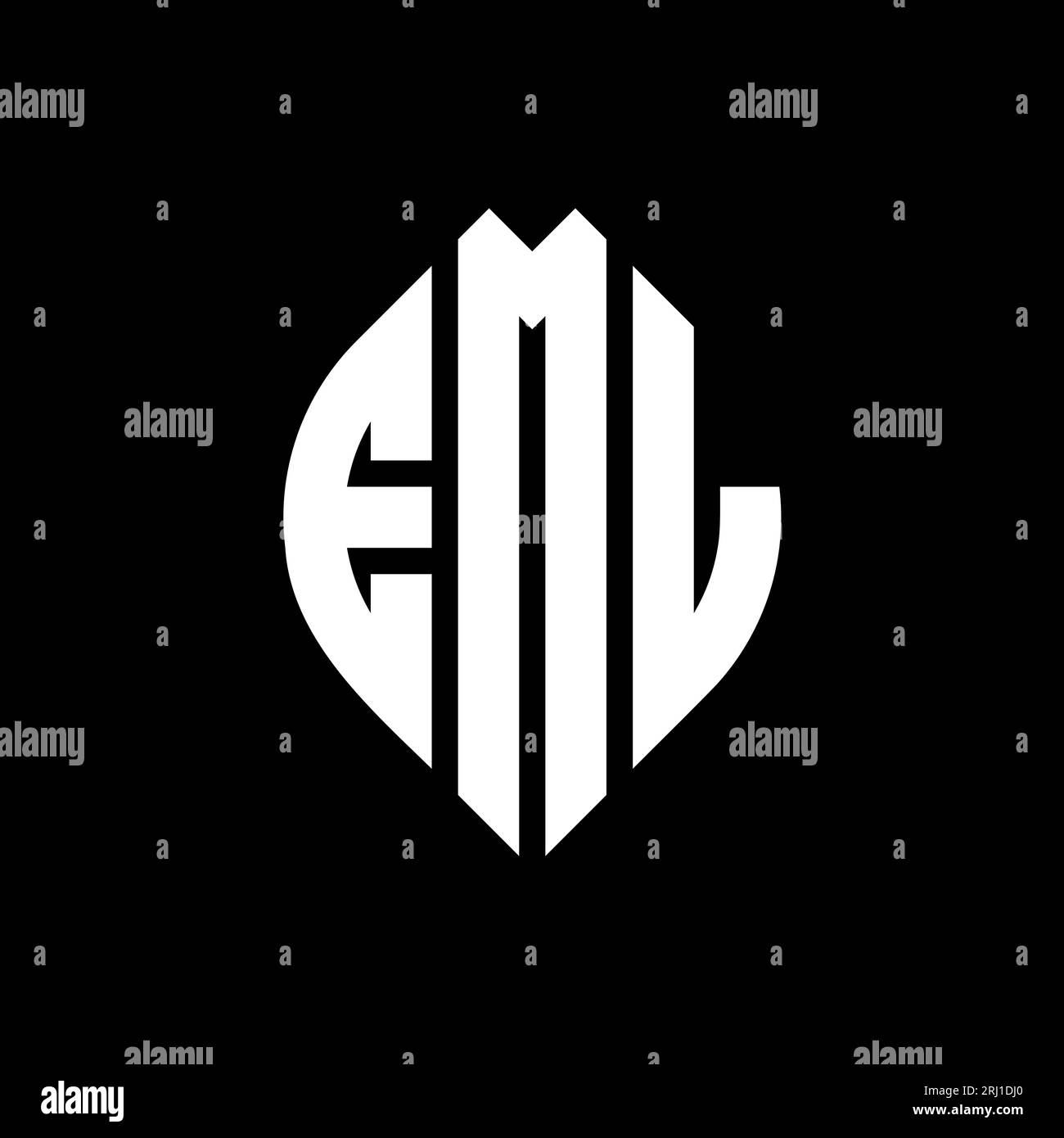 EML circle letter logo design with circle and ellipse shape. EML ...