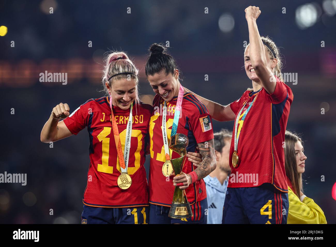 Spanish players celebrate winning the World Cup during the FIFA Women's ...