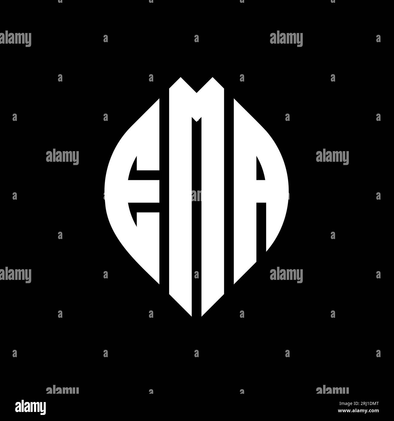 EMA circle letter logo design with circle and ellipse shape. EMA ...