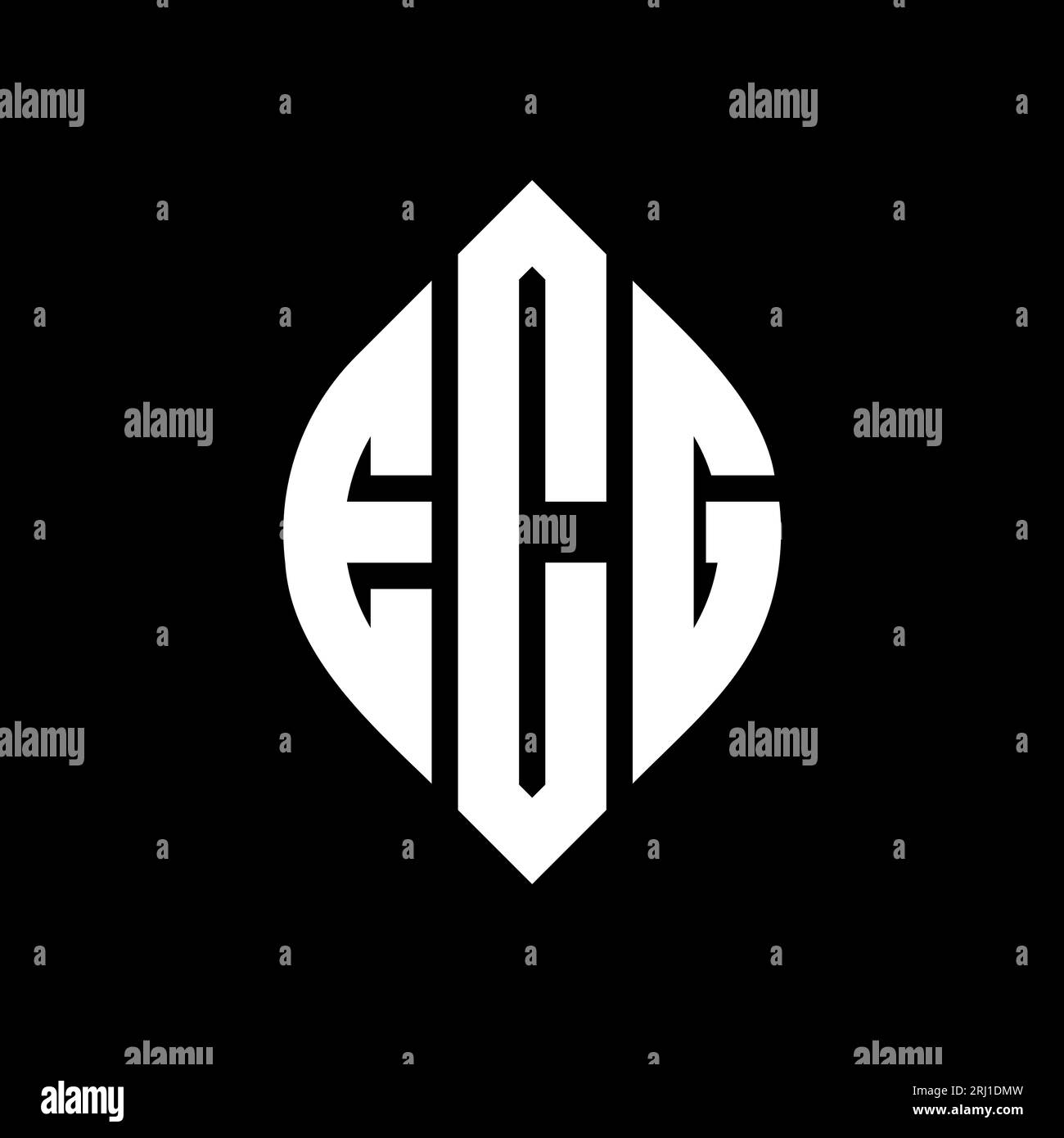 ECG circle letter logo design with circle and ellipse shape. ECG ...