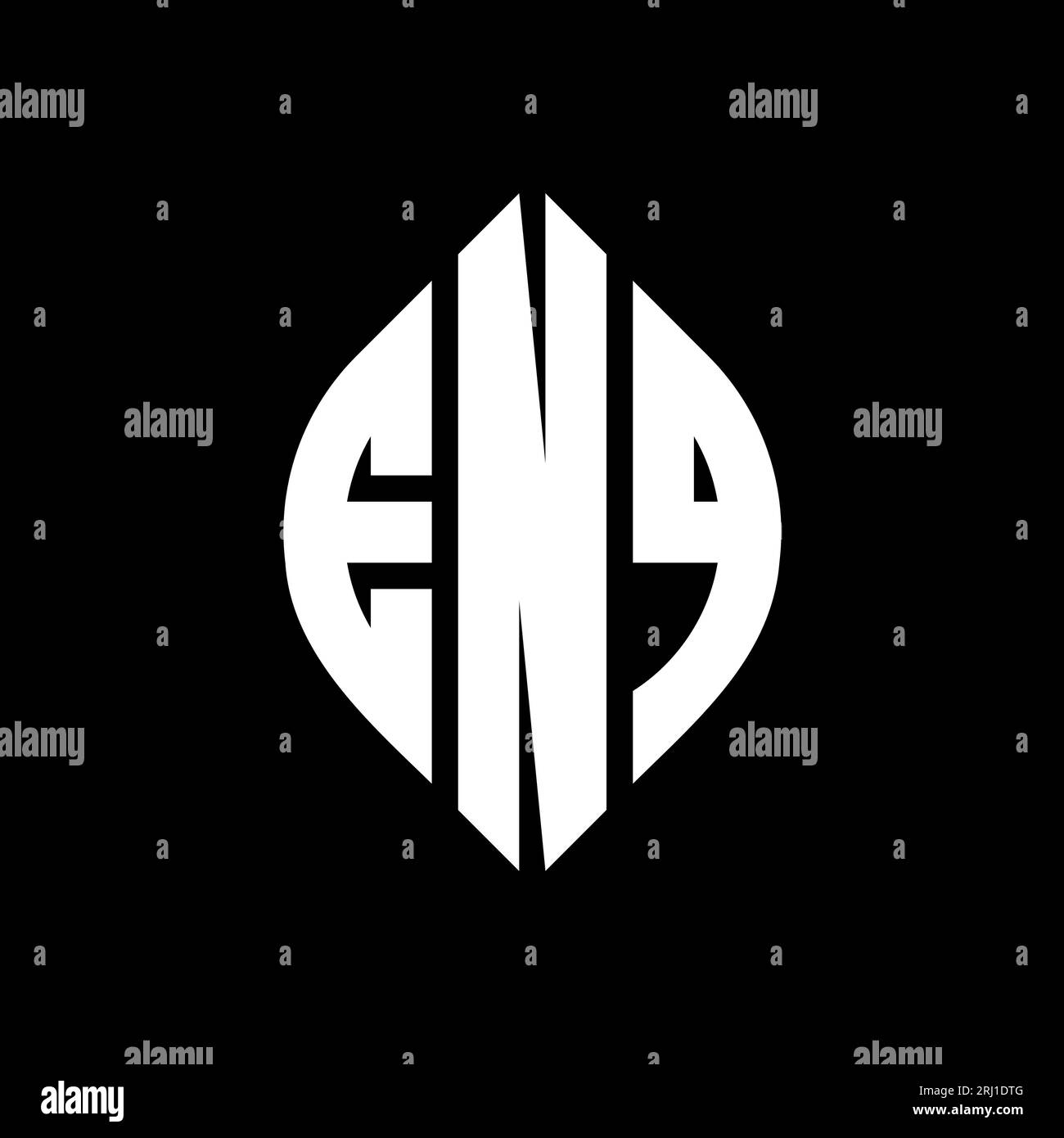 ENQ circle letter logo design with circle and ellipse shape. ENQ ...