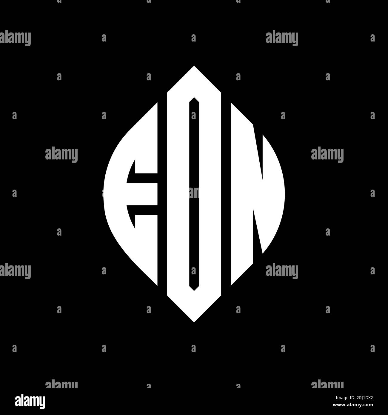 EON circle letter logo design with circle and ellipse shape. EON ...
