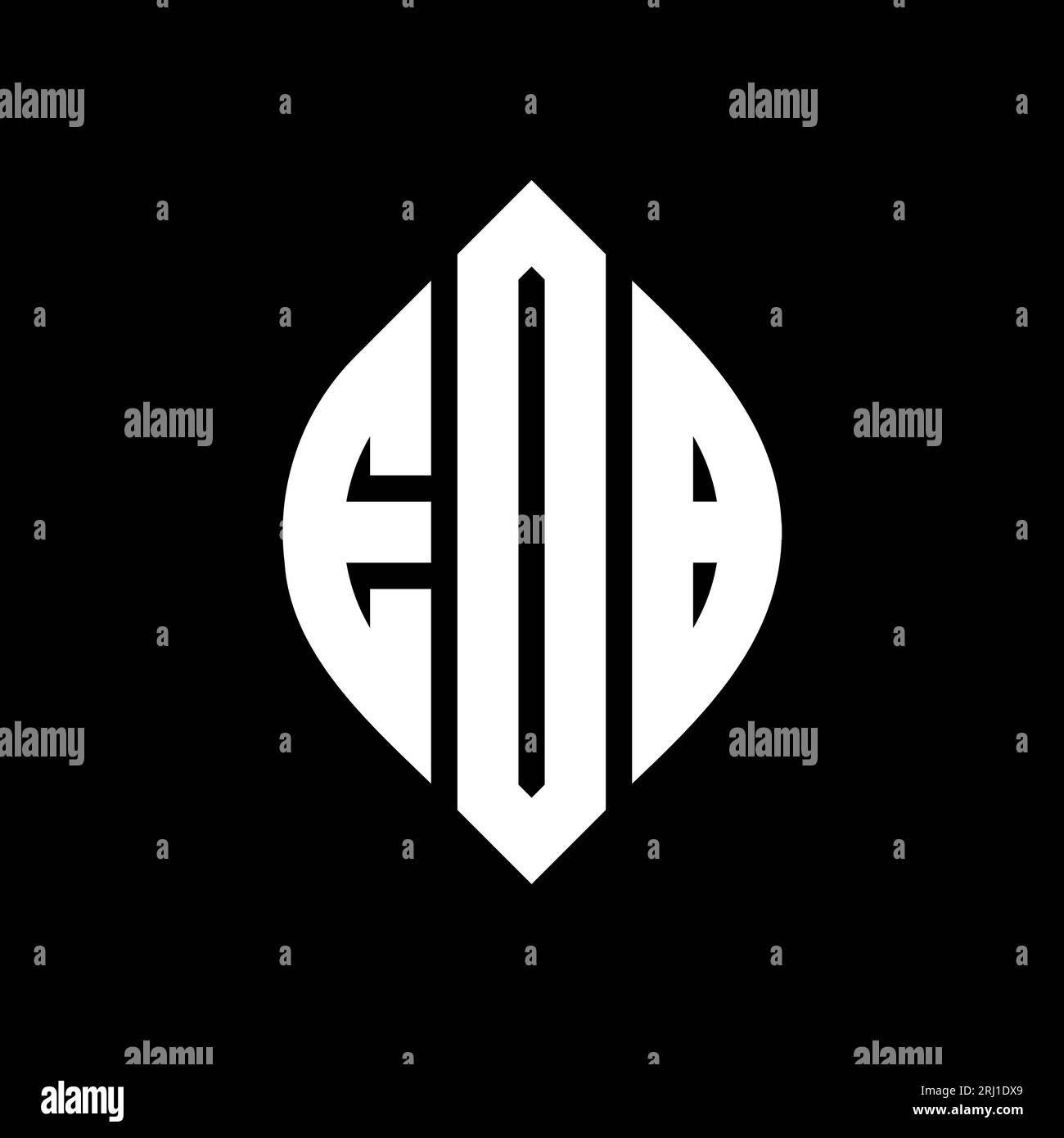 EOB circle letter logo design with circle and ellipse shape. EOB ...