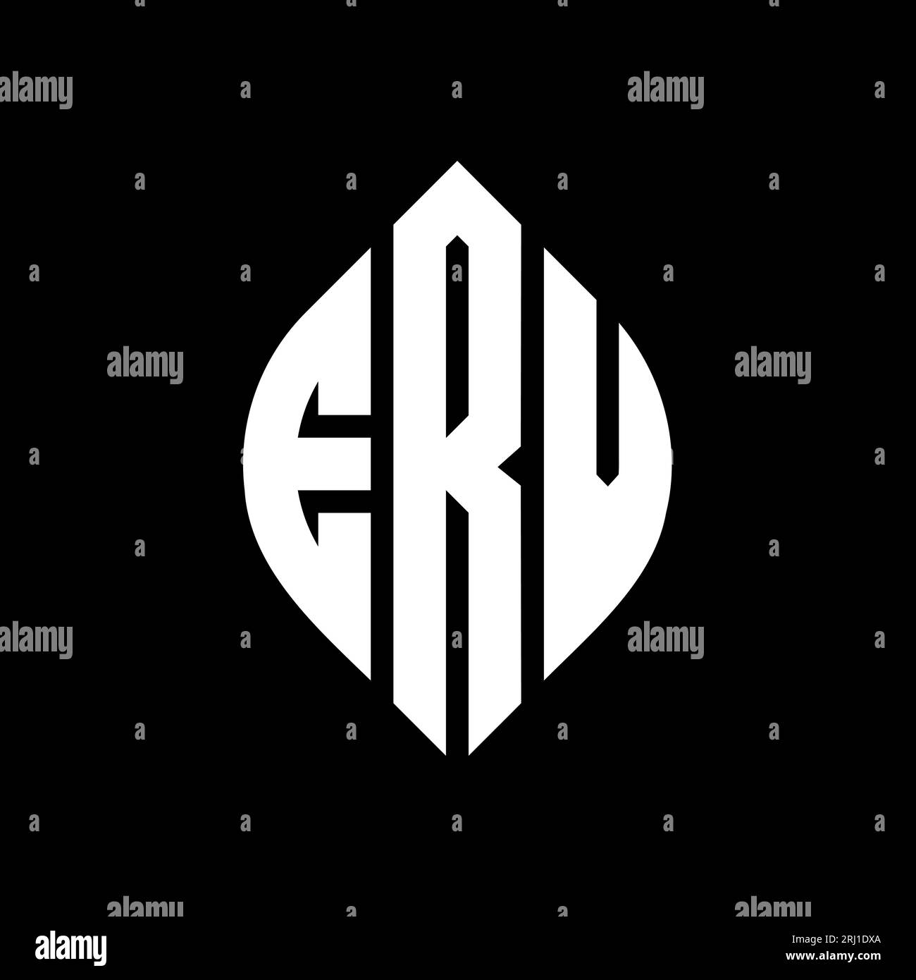 ERV circle letter logo design with circle and ellipse shape. ERV ...