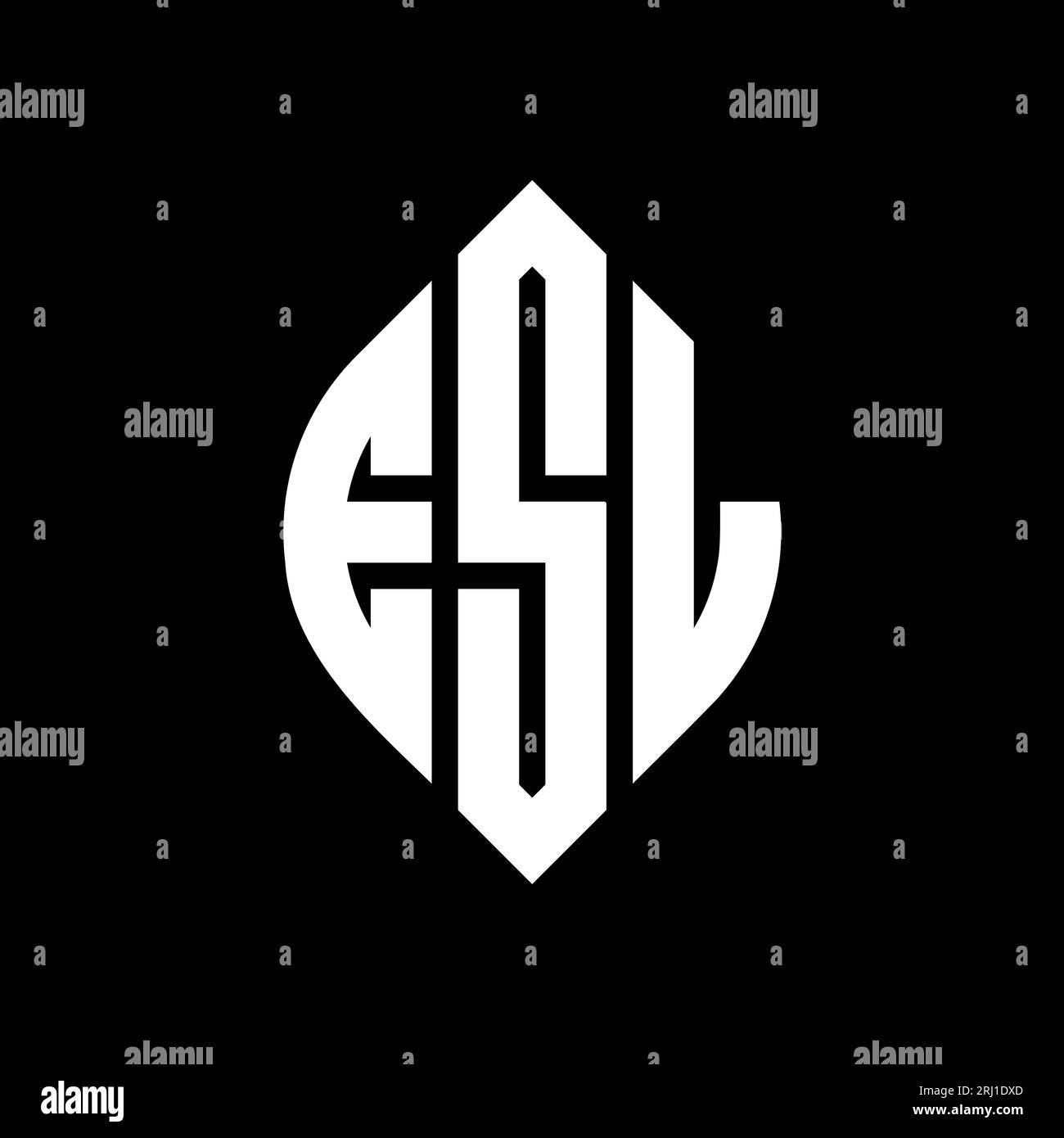 ESL circle letter logo design with circle and ellipse shape. ESL ellipse letters with ...