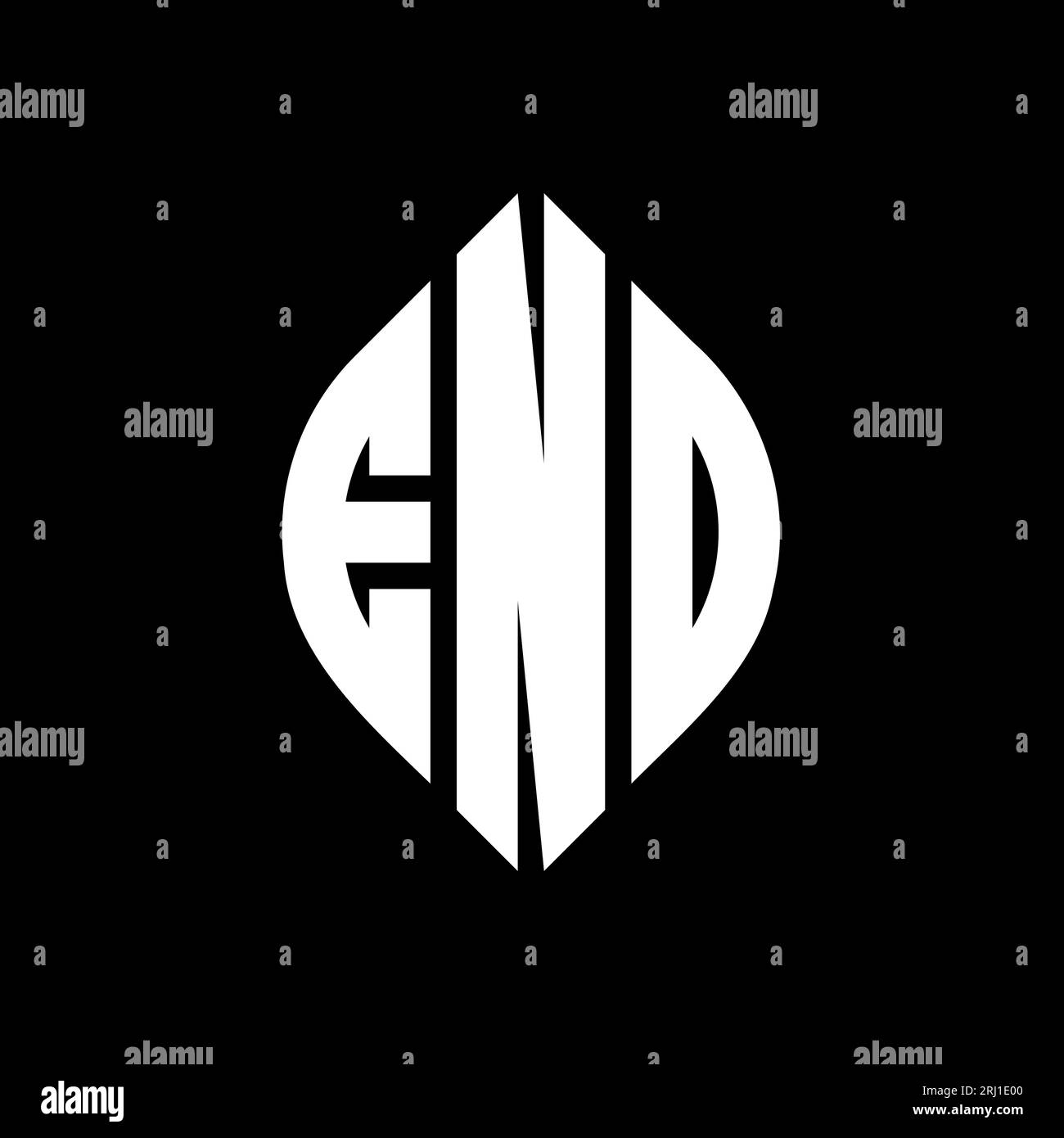 END circle letter logo design with circle and ellipse shape. END ...