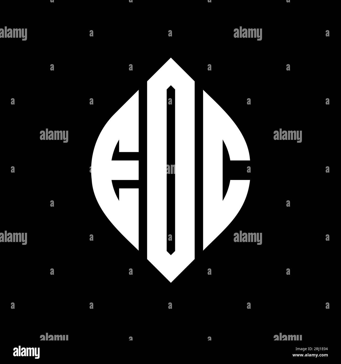 EOC circle letter logo design with circle and ellipse shape. EOC ellipse letters with ...