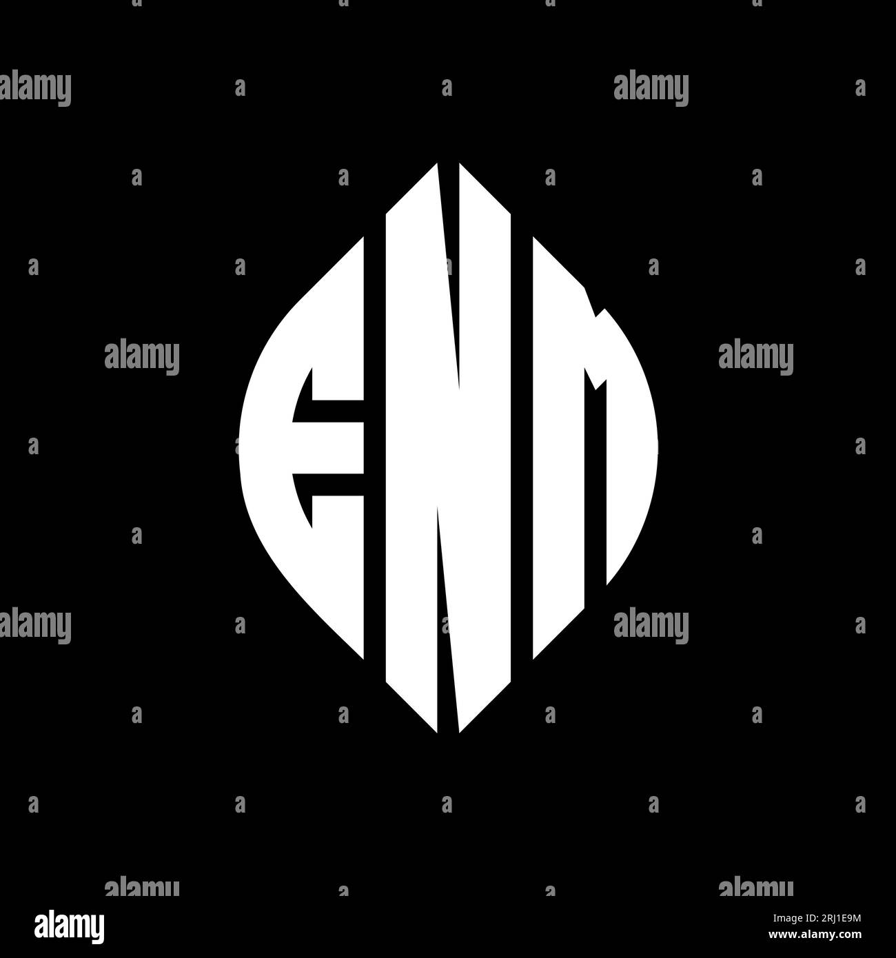 ENM circle letter logo design with circle and ellipse shape. ENM ...