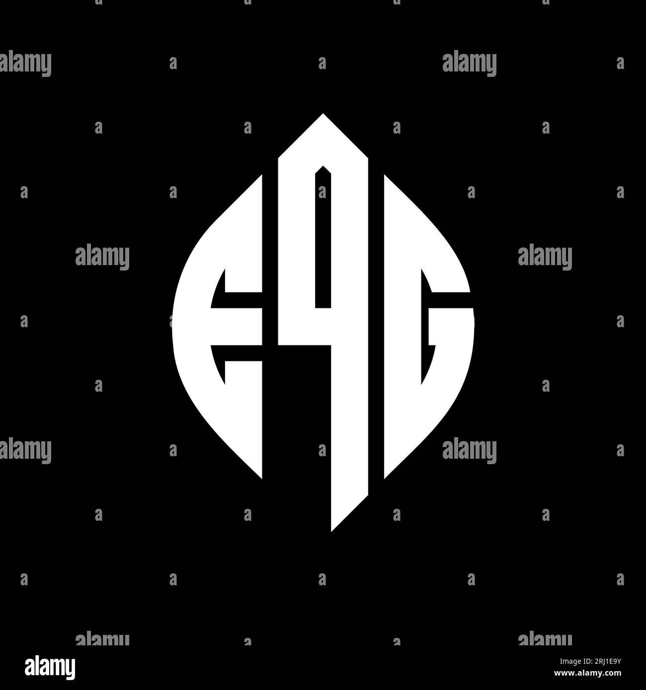 EQG circle letter logo design with circle and ellipse shape. EQG ...