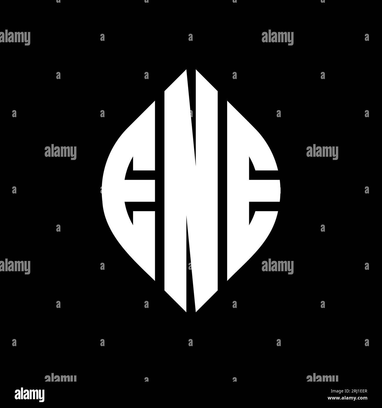 ENE circle letter logo design with circle and ellipse shape. ENE ...
