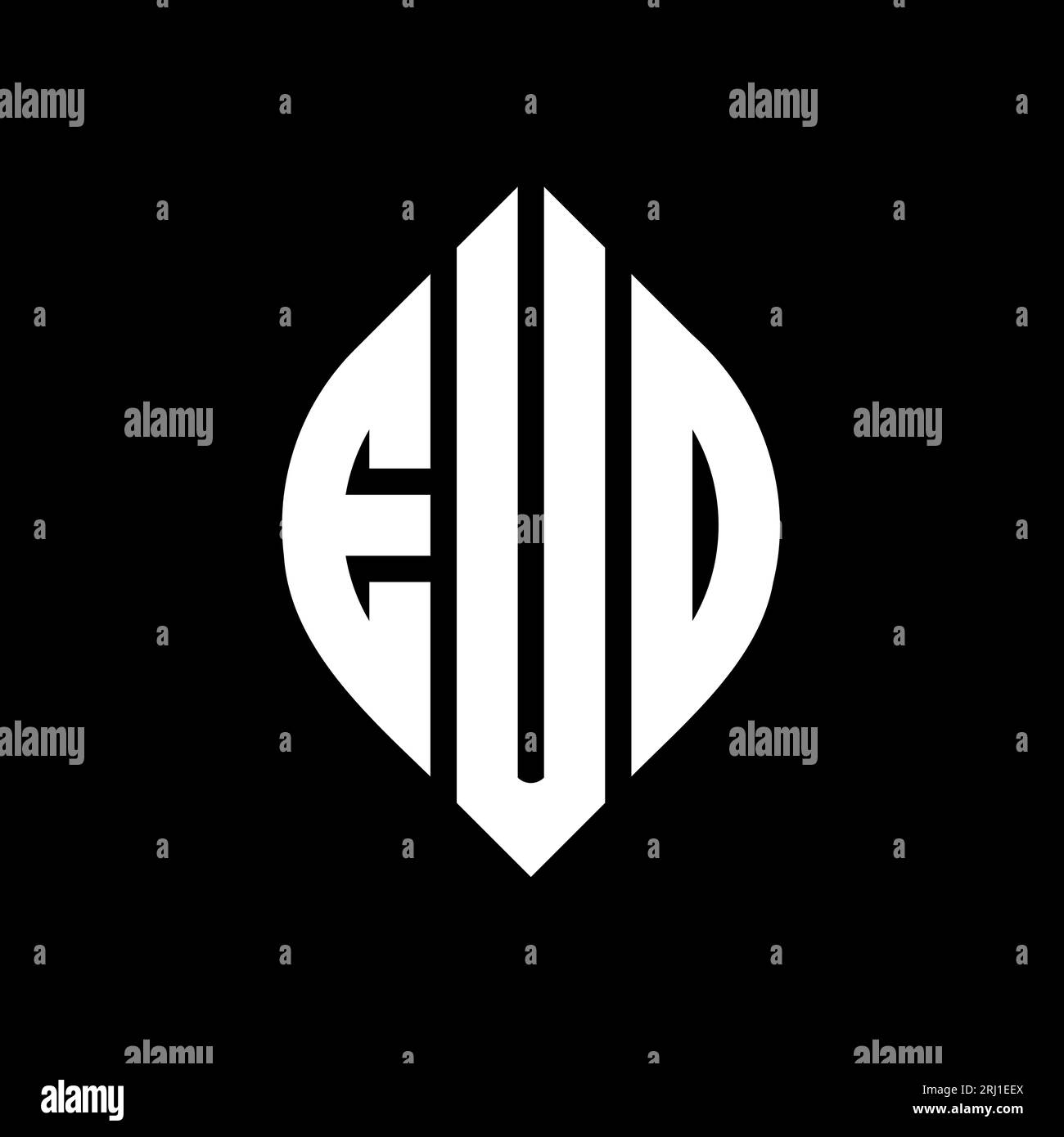 EUD circle letter logo design with circle and ellipse shape. EUD ...