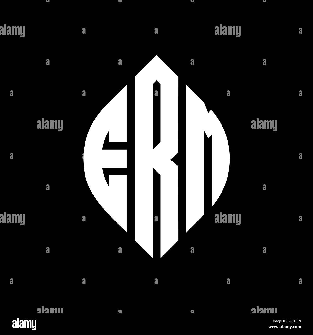 ERM circle letter logo design with circle and ellipse shape. ERM ...