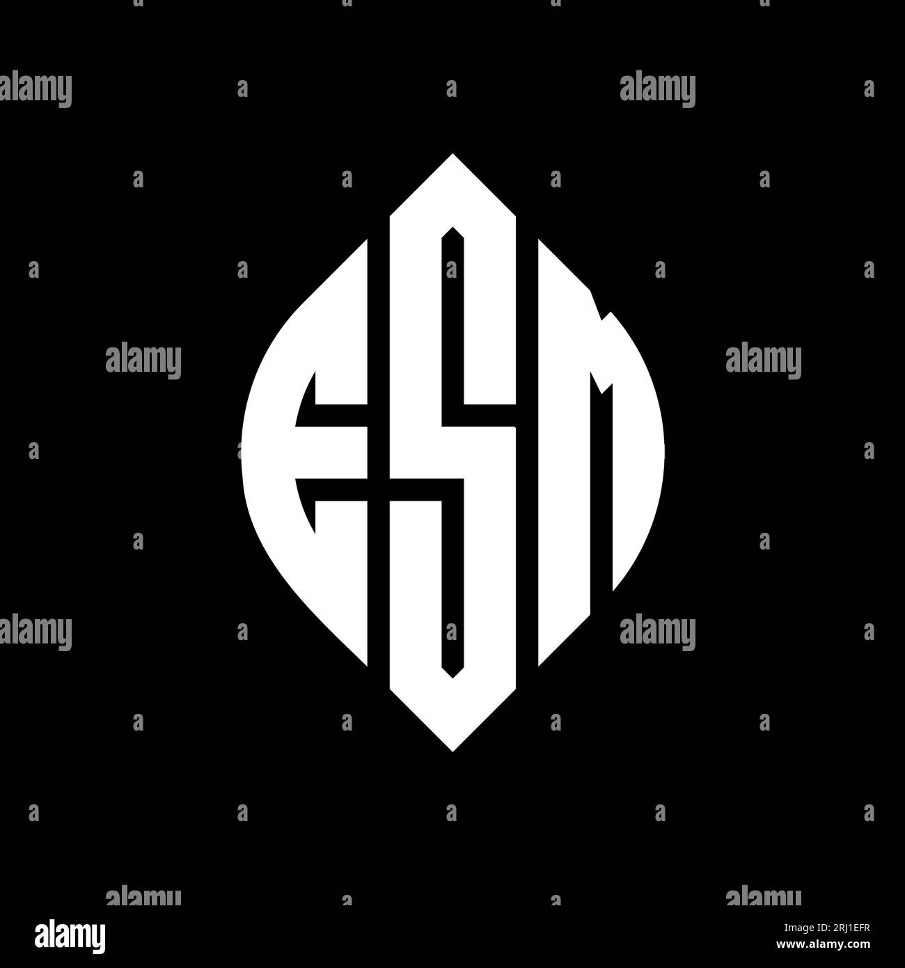 ESM circle letter logo design with circle and ellipse shape. ESM ...