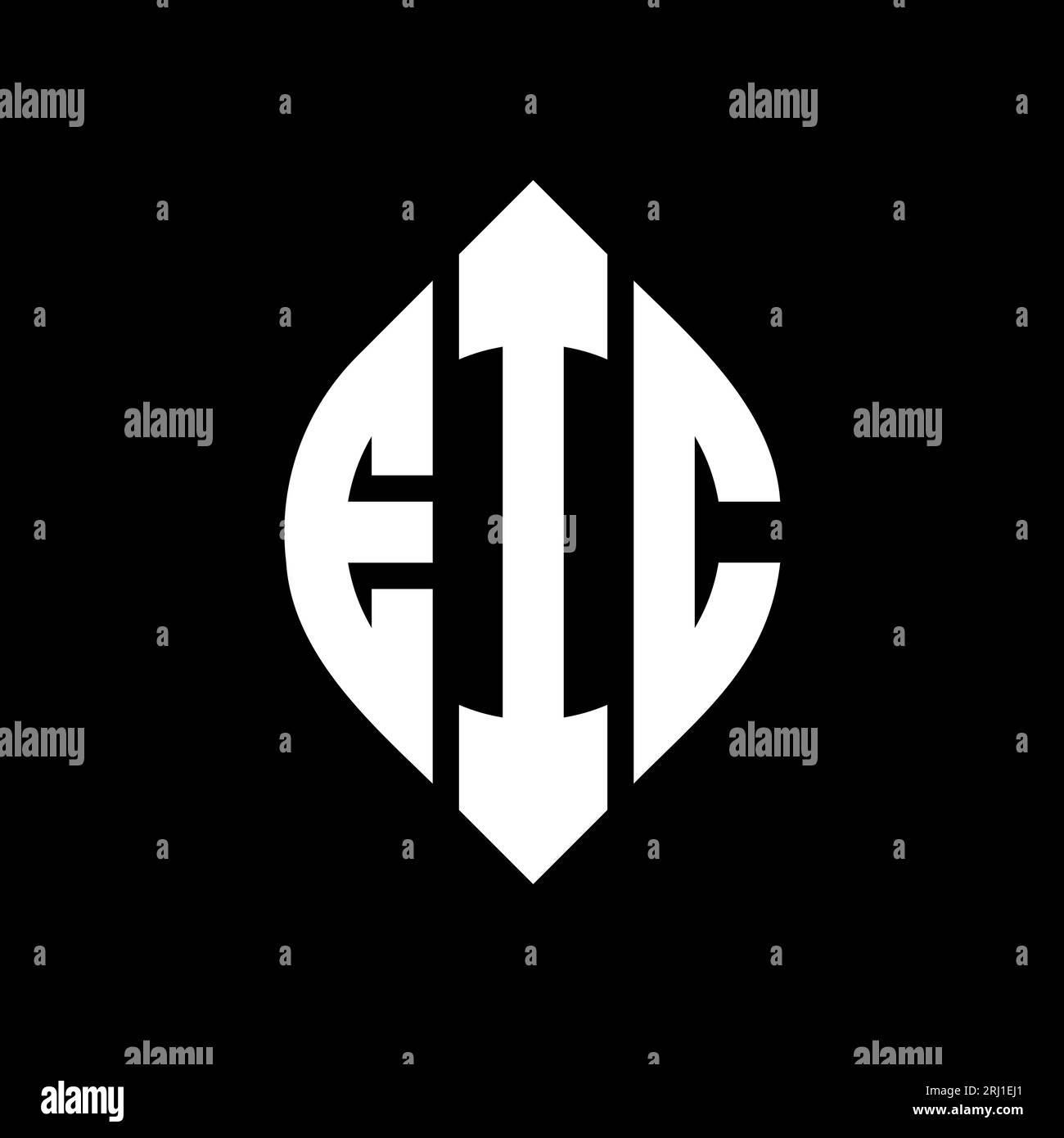EIC circle letter logo design with circle and ellipse shape. EIC ...