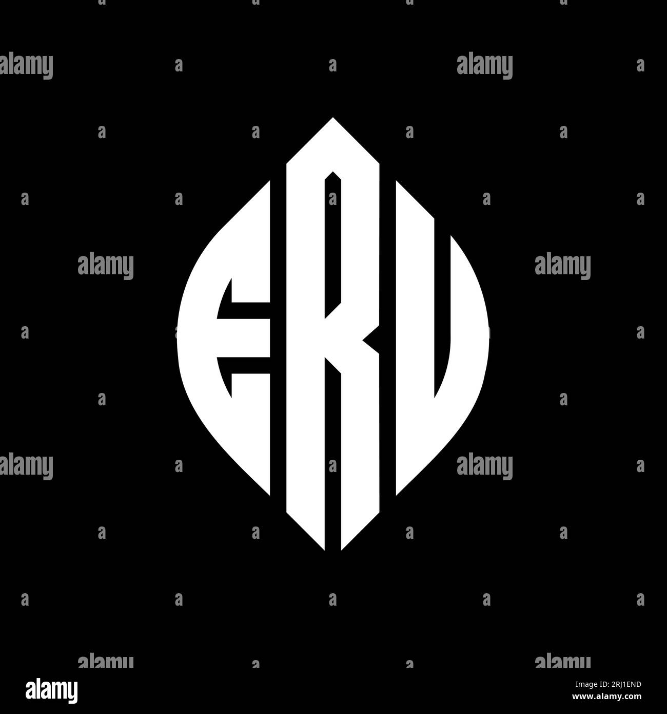 ERU circle letter logo design with circle and ellipse shape. ERU ...