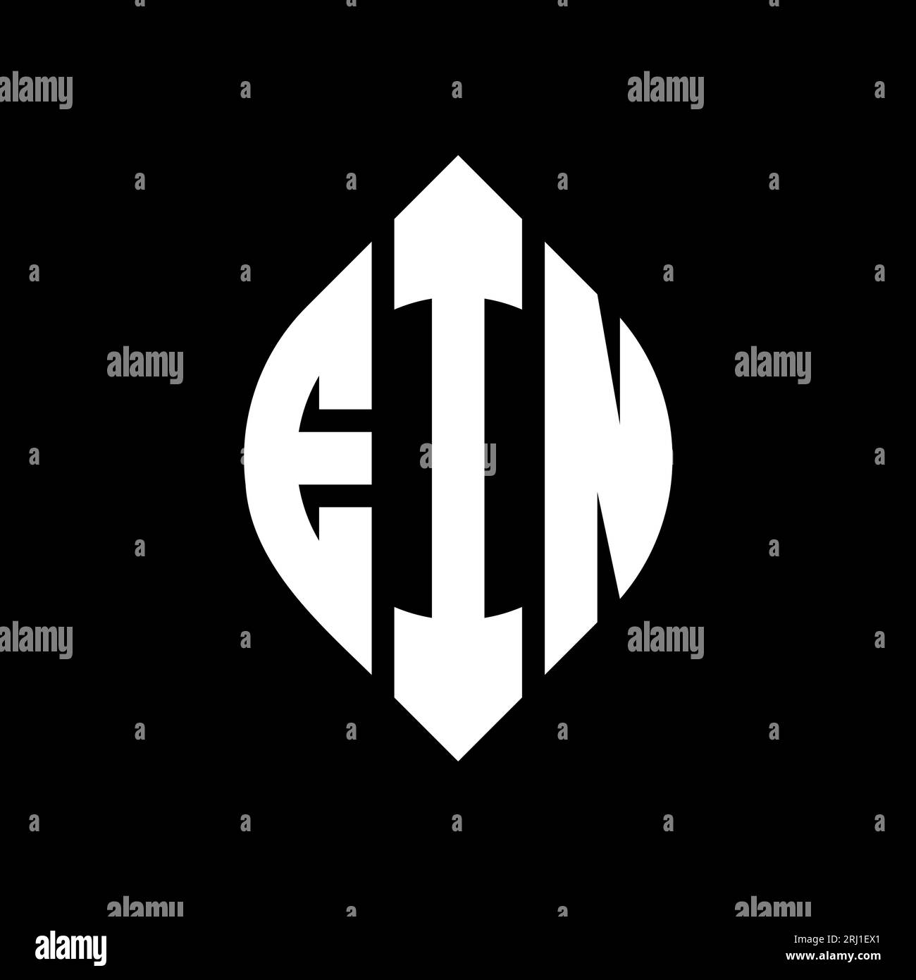 EIN circle letter logo design with circle and ellipse shape. EIN ...