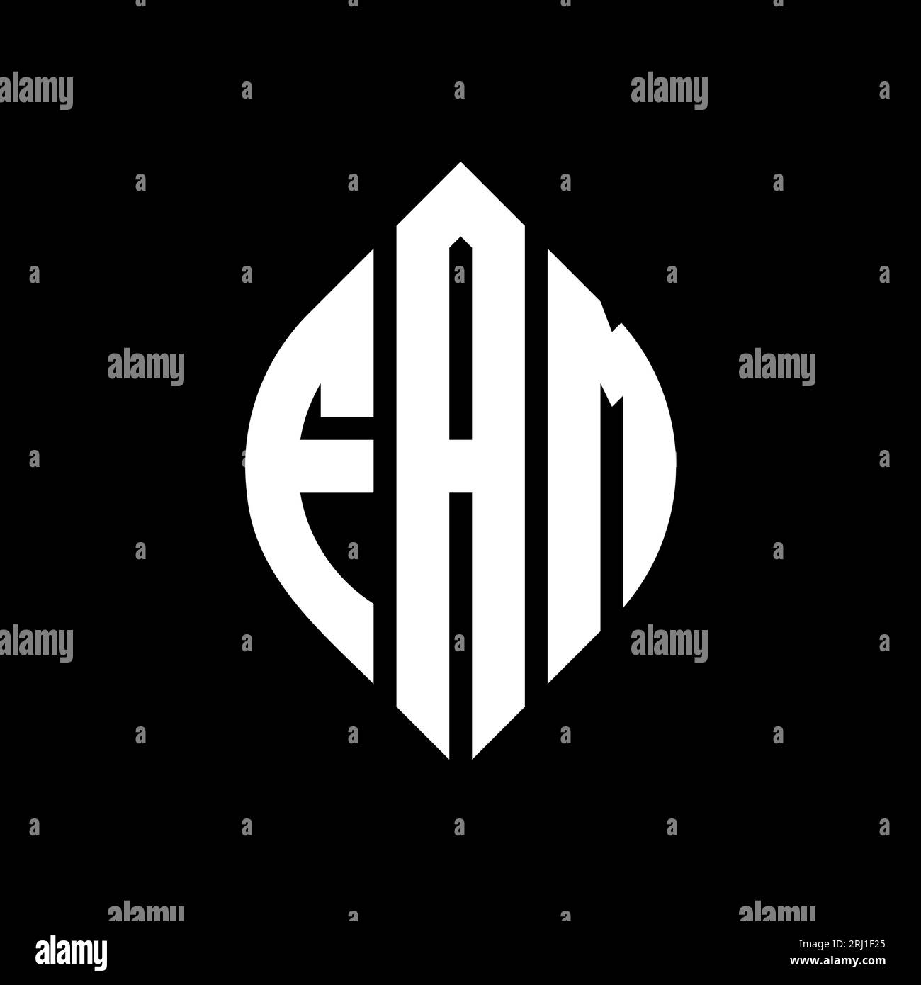 FAM circle letter logo design with circle and ellipse shape. FAM ...