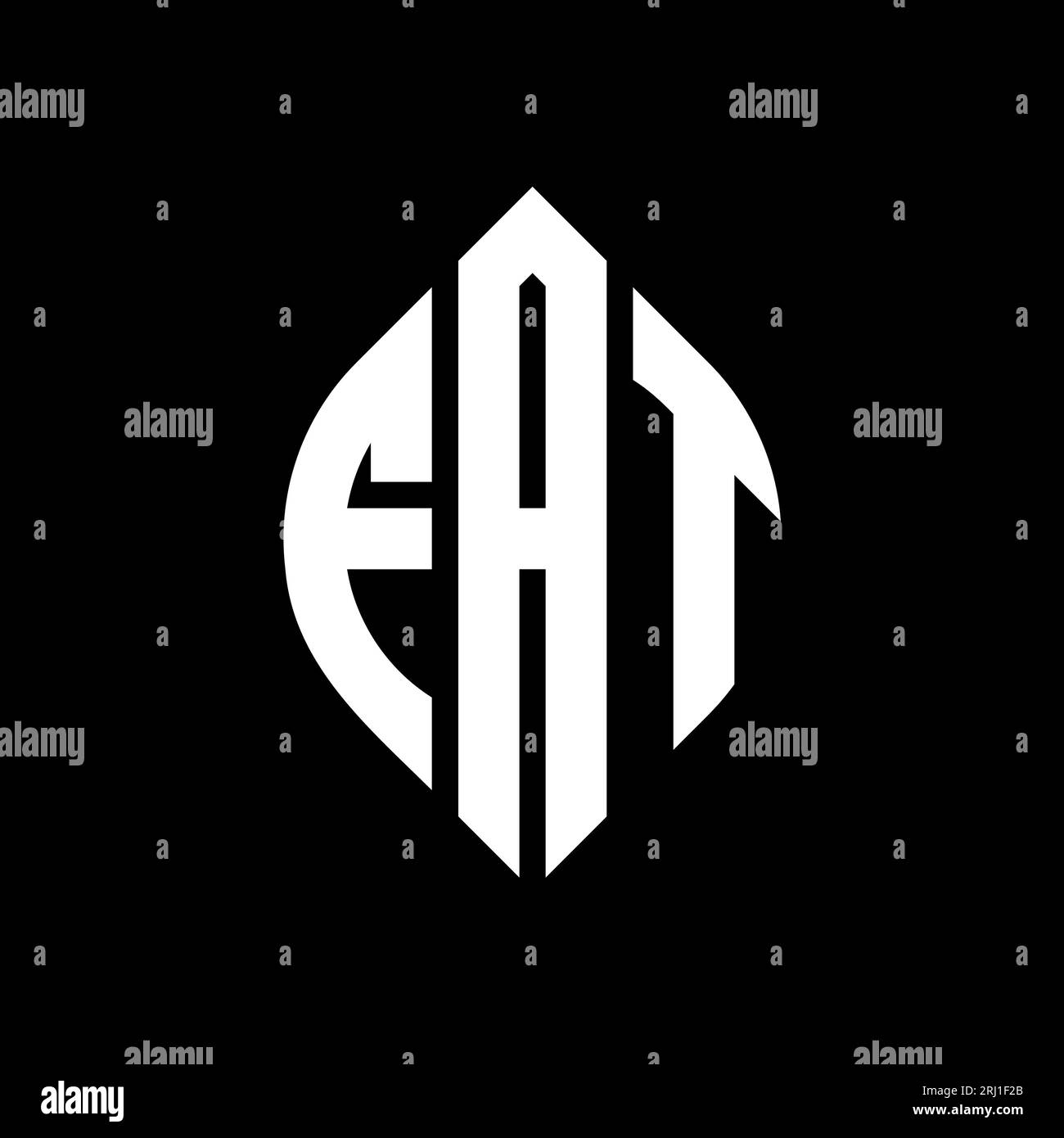FAT circle letter logo design with circle and ellipse shape. FAT ...
