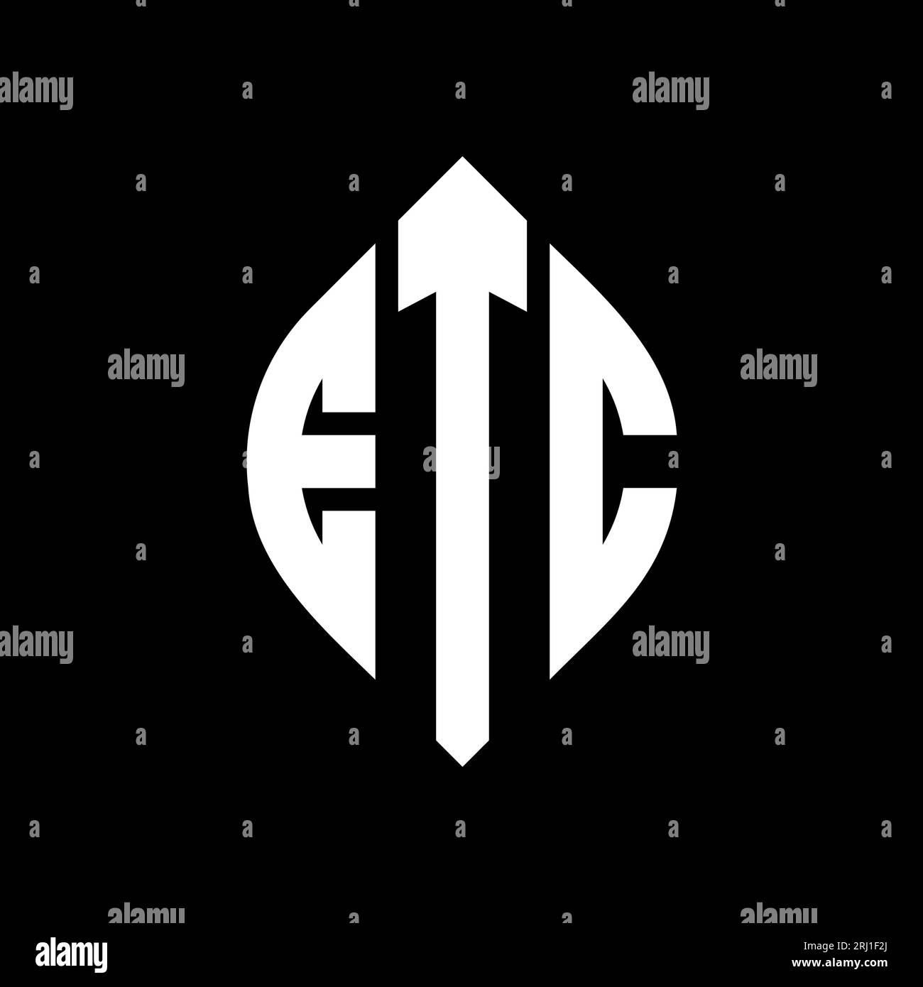 ETC circle letter logo design with circle and ellipse shape. ETC ...