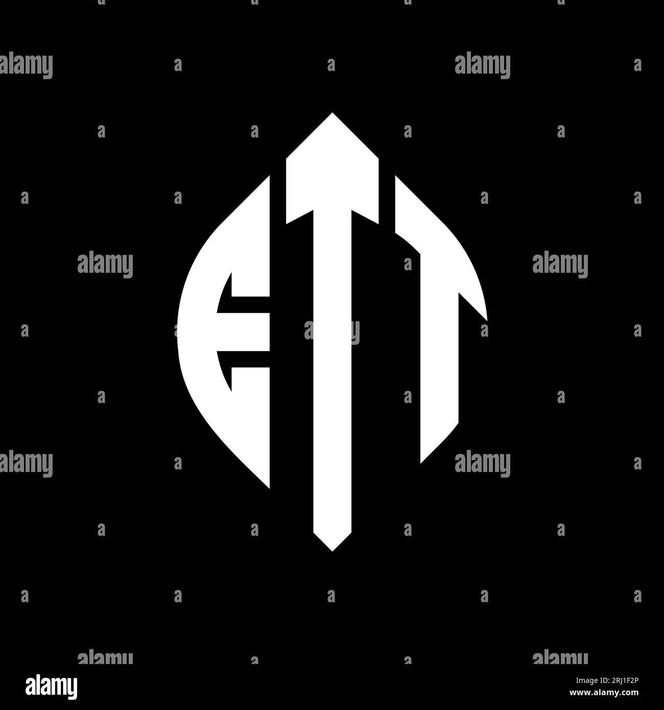 ETT circle letter logo design with circle and ellipse shape. ETT ...