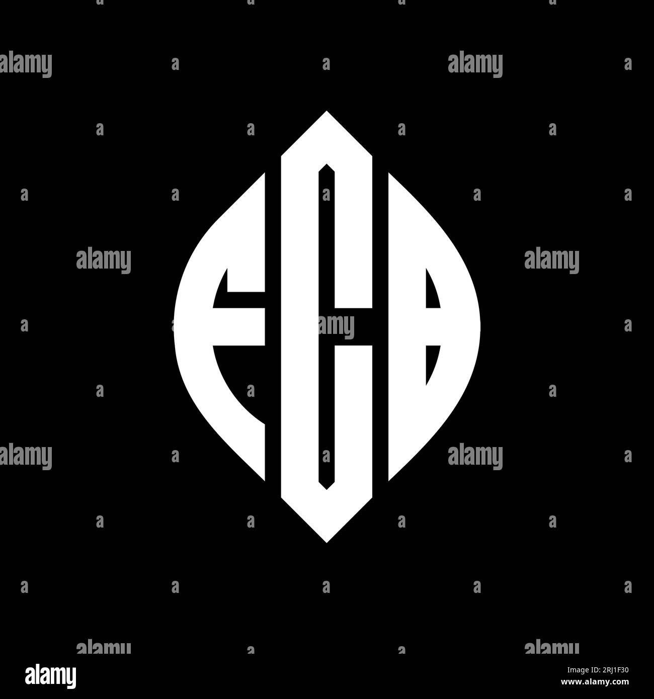 FCB circle letter logo design with circle and ellipse shape. FCB ...