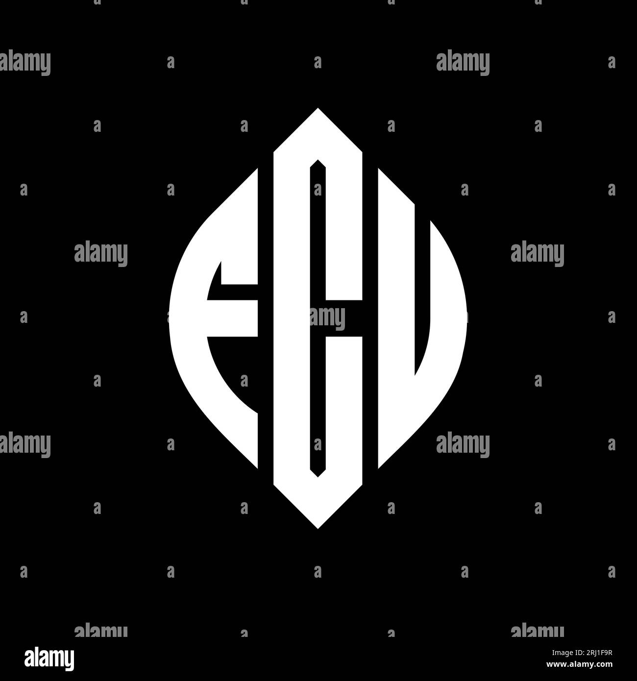 FCU circle letter logo design with circle and ellipse shape. FCU ...