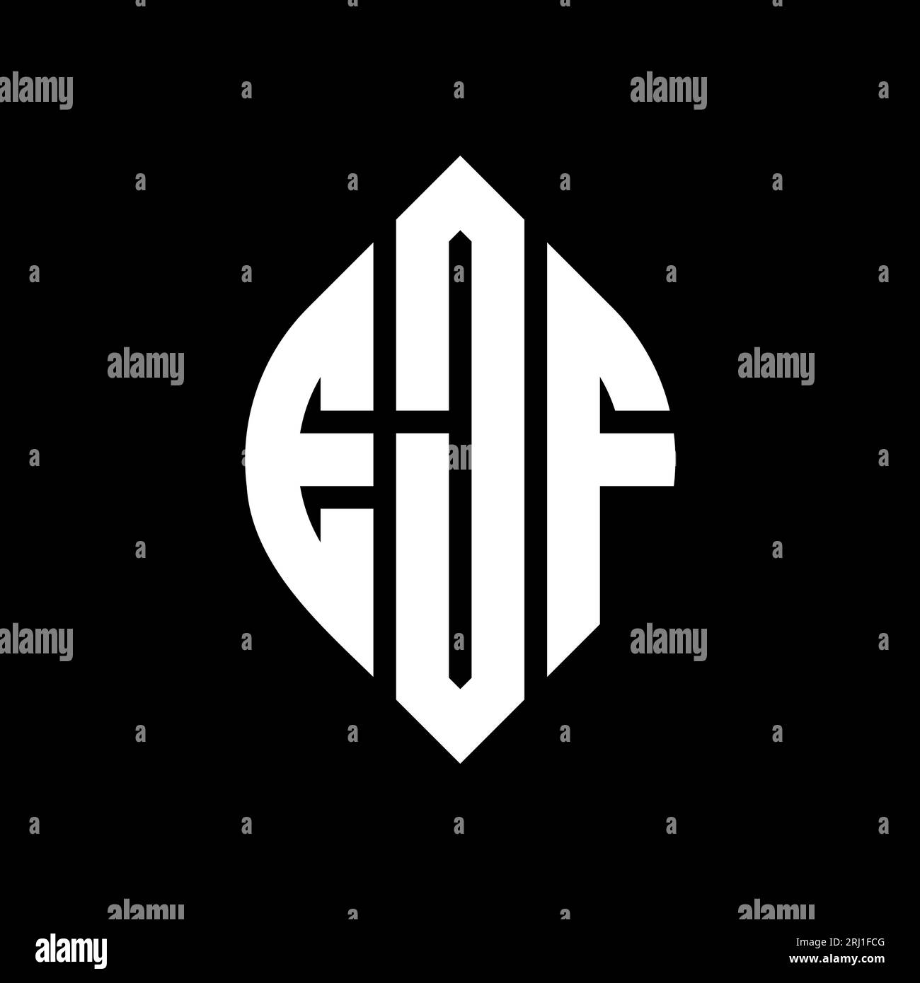 EJF circle letter logo design with circle and ellipse shape. EJF ...