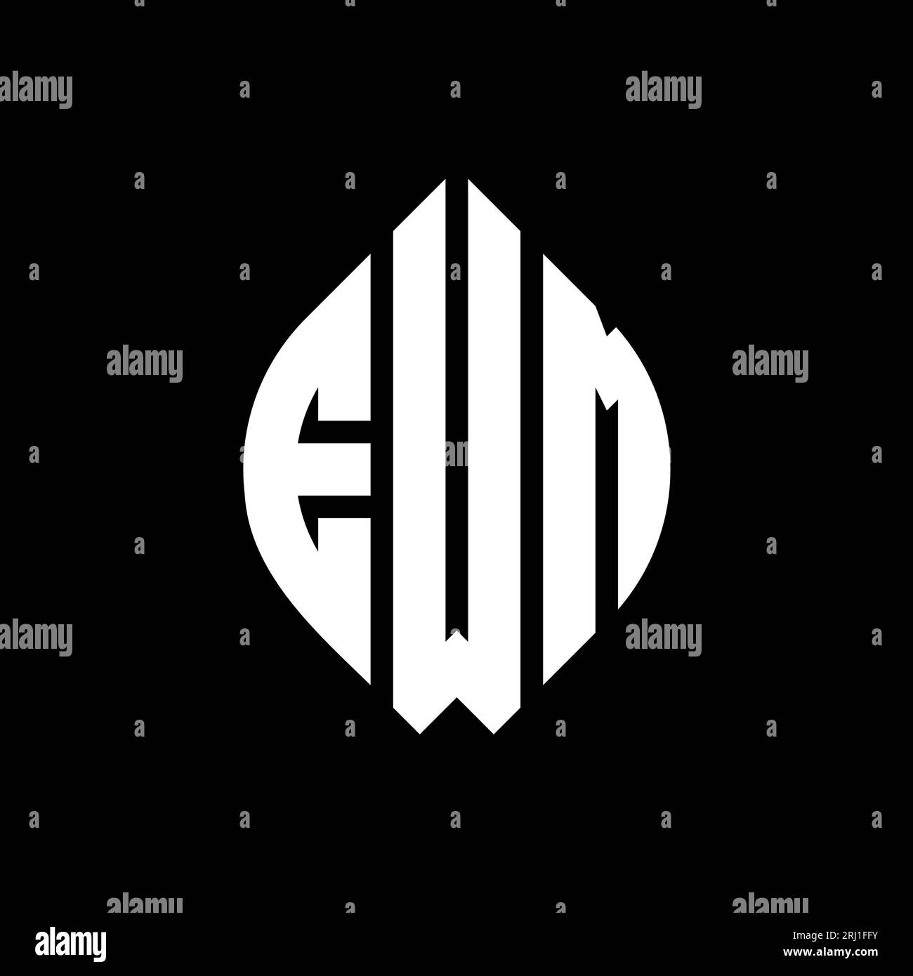 EWM circle letter logo design with circle and ellipse shape. EWM ...