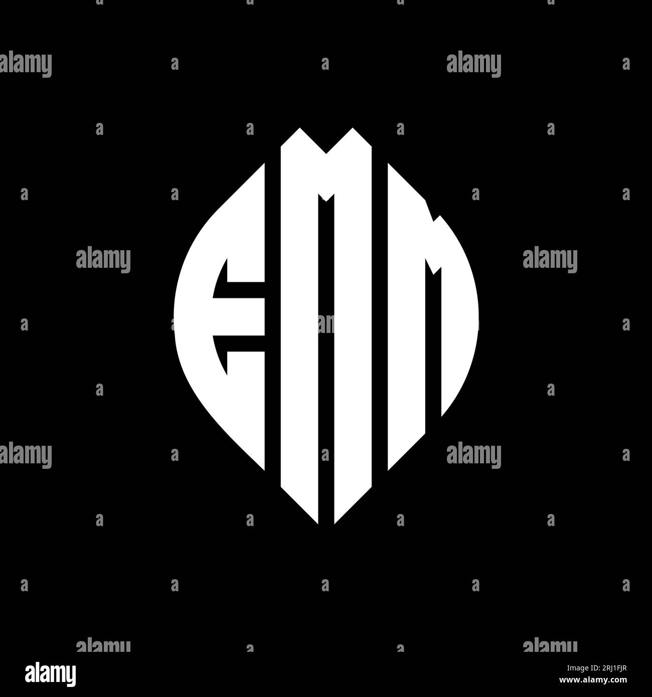 EMM circle letter logo design with circle and ellipse shape. EMM ...