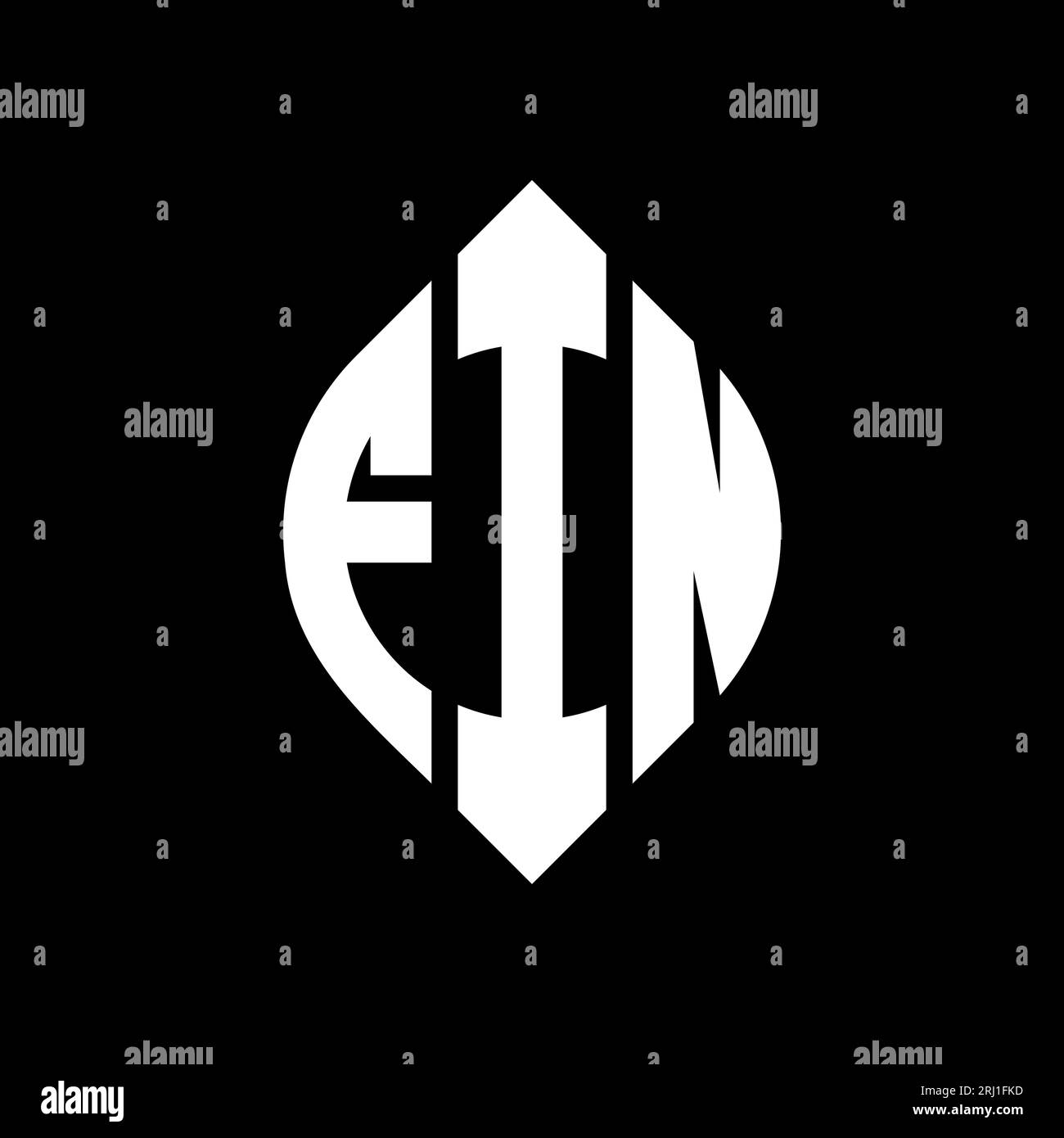 FIN circle letter logo design with circle and ellipse shape. FIN ...