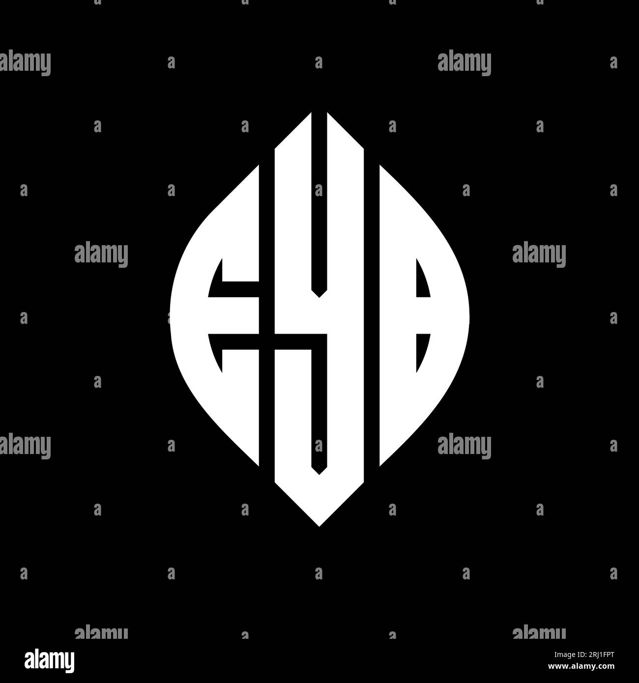 EYB circle letter logo design with circle and ellipse shape. EYB ...