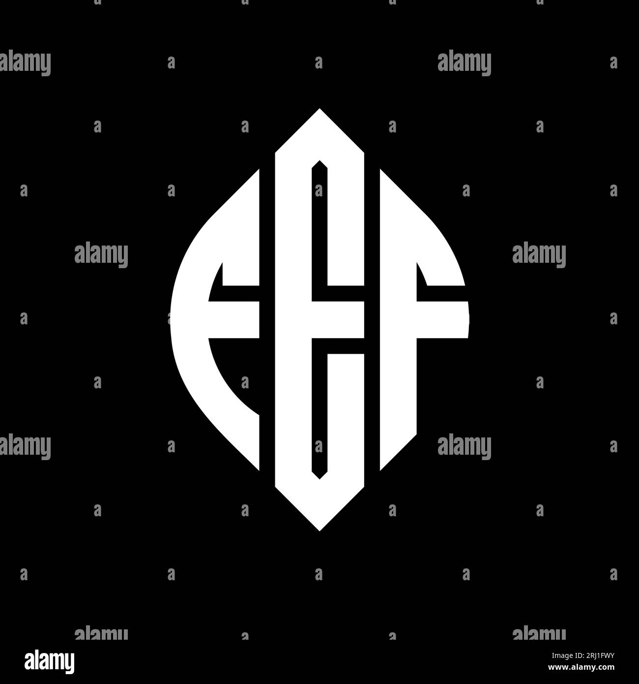 FEF circle letter logo design with circle and ellipse shape. FEF ...