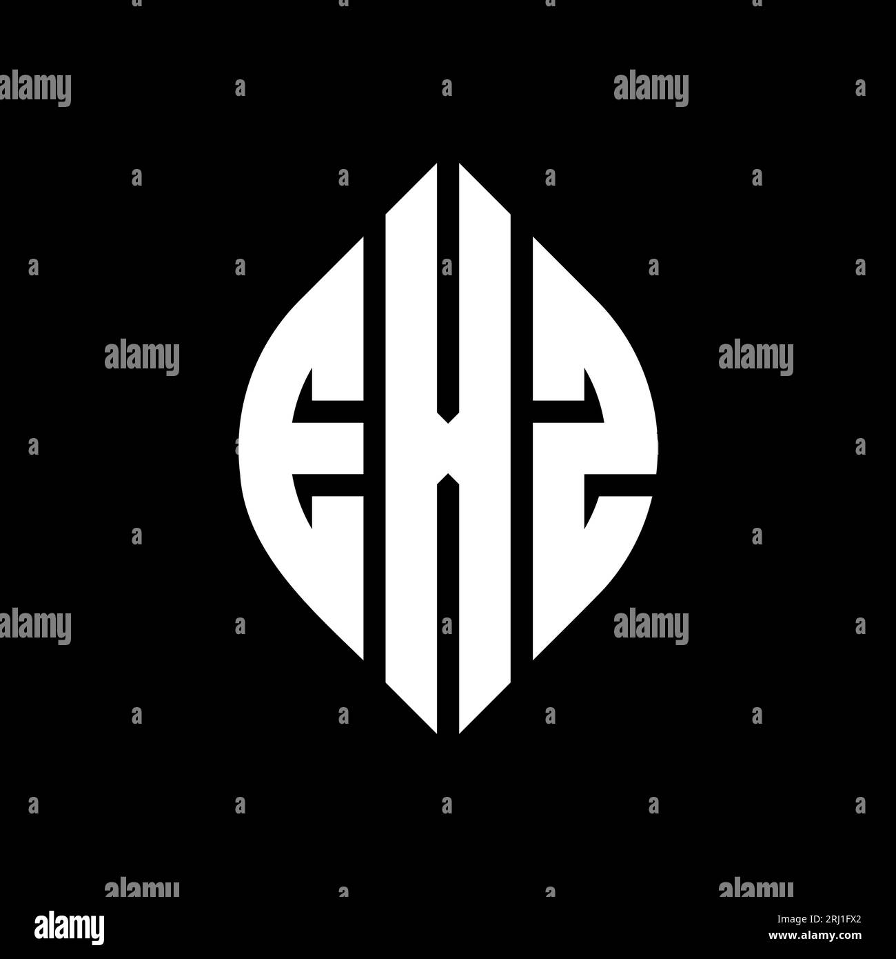 EXZ circle letter logo design with circle and ellipse shape. EXZ ...