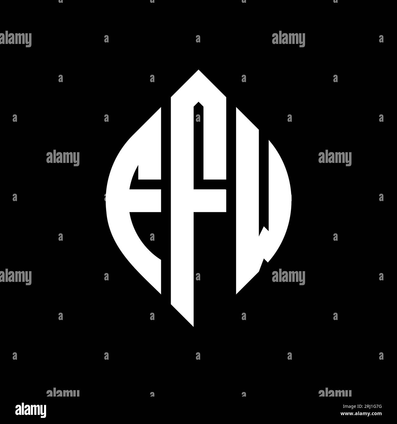 FFW circle letter logo design with circle and ellipse shape. FFW ...
