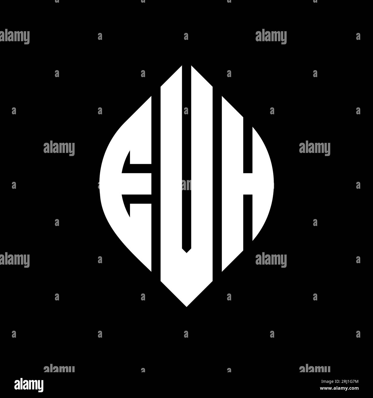 EVH circle letter logo design with circle and ellipse shape. EVH ...