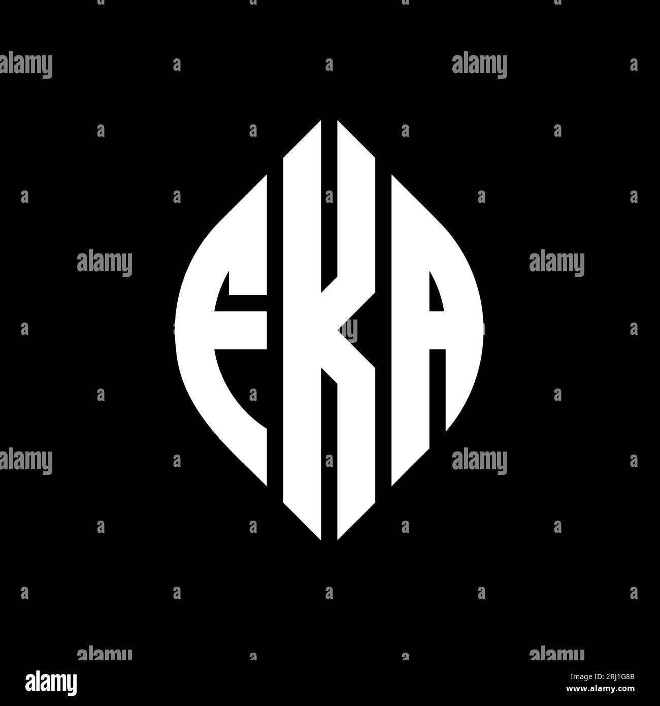 FKA circle letter logo design with circle and ellipse shape. FKA ...