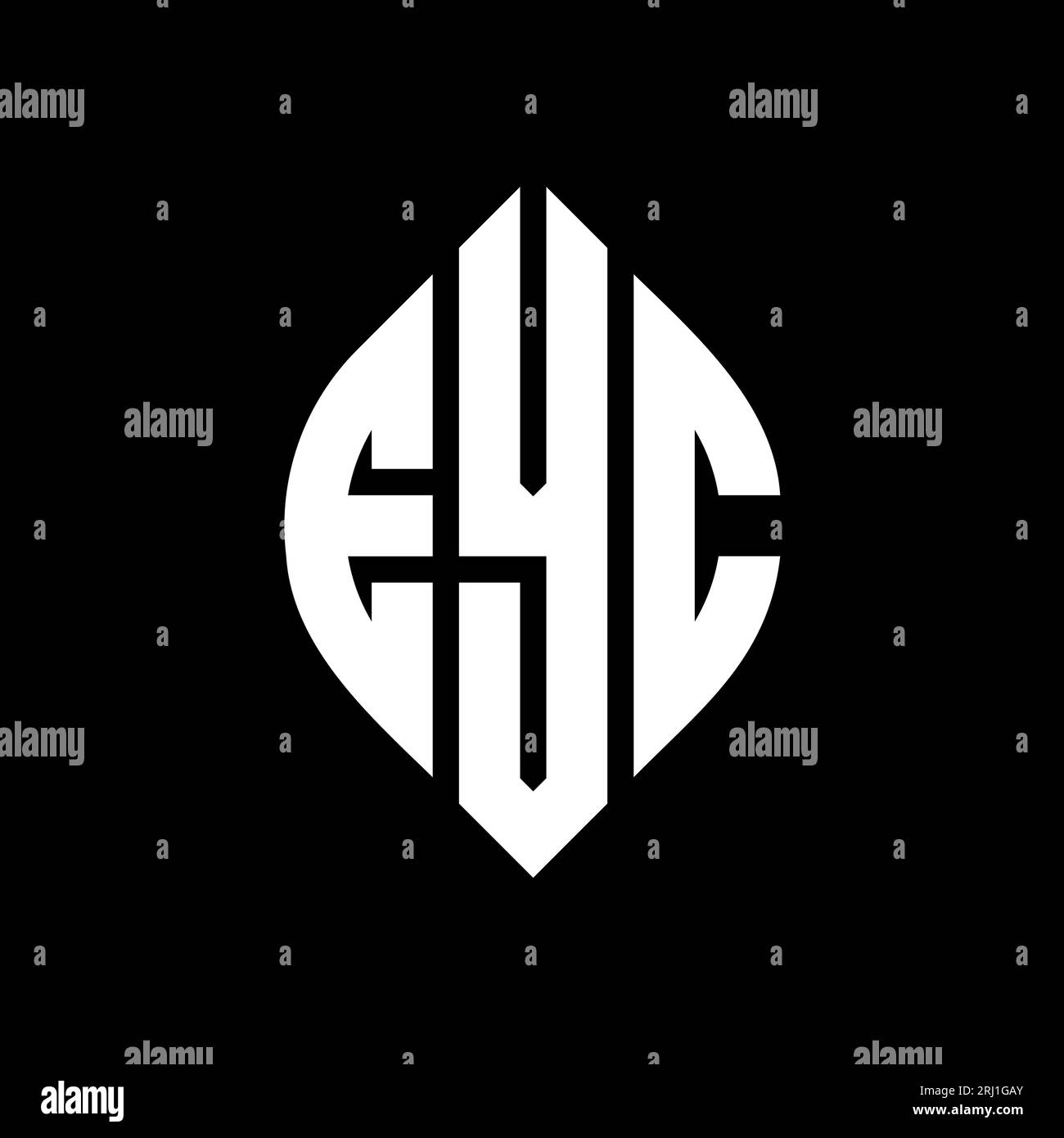 EYC circle letter logo design with circle and ellipse shape. EYC ...