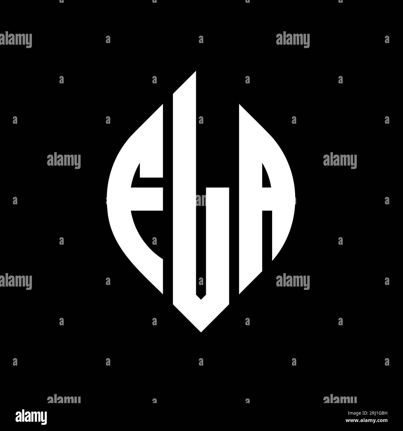 FLA circle letter logo design with circle and ellipse shape. FLA ...