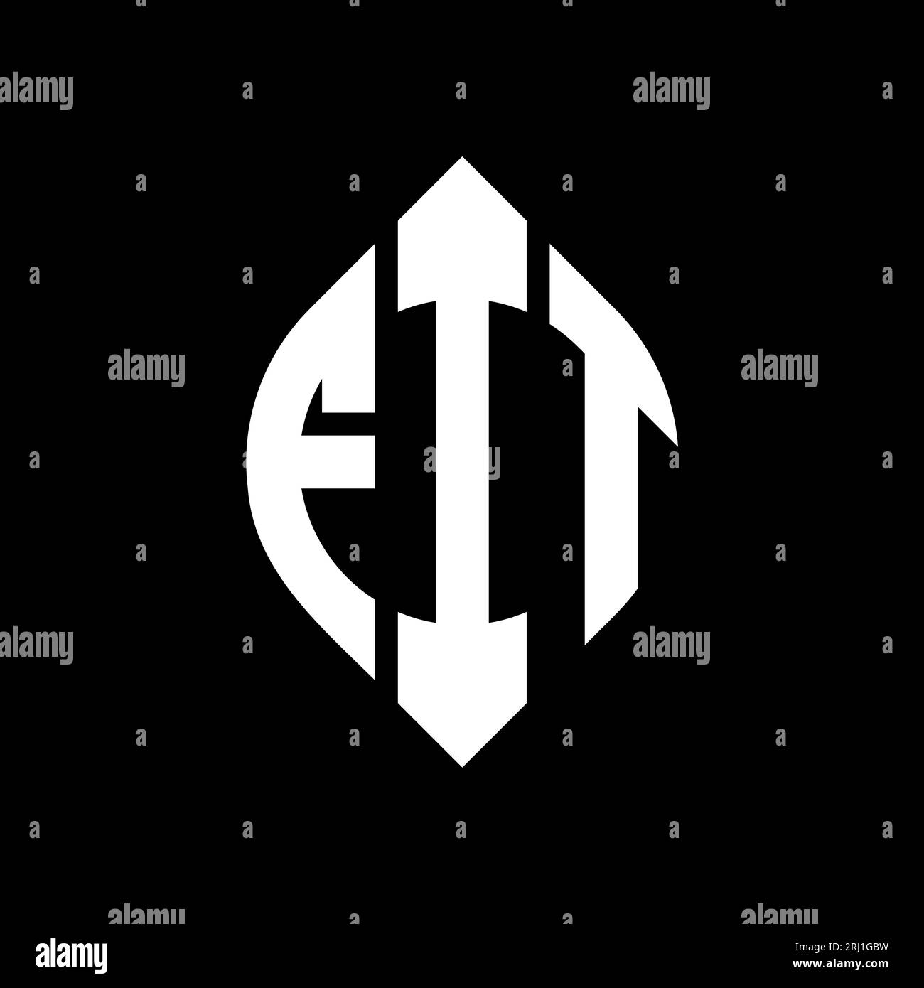 FIT circle letter logo design with circle and ellipse shape. FIT ...