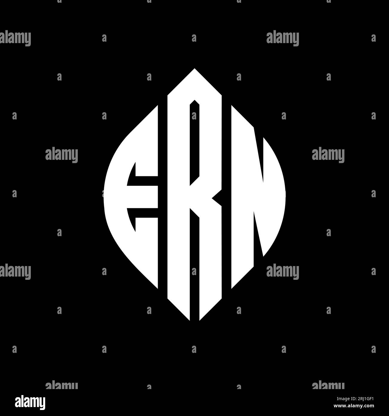 ERN circle letter logo design with circle and ellipse shape. ERN ...