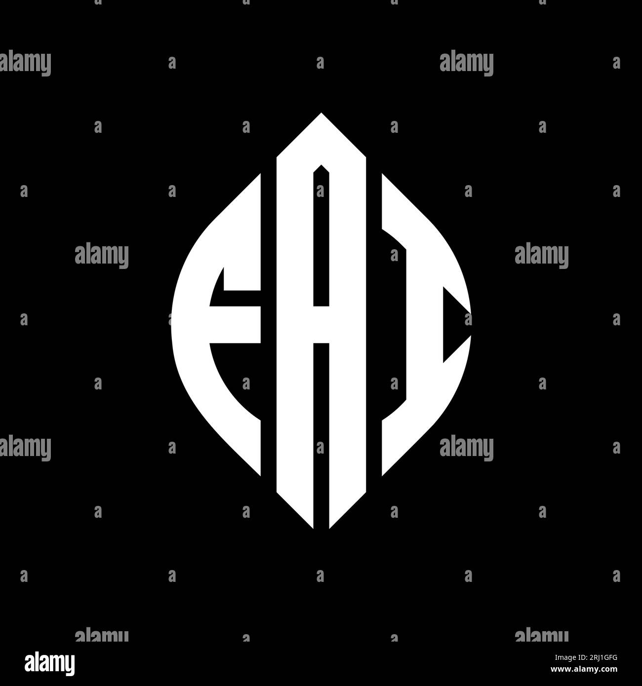 FAI circle letter logo design with circle and ellipse shape. FAI ...