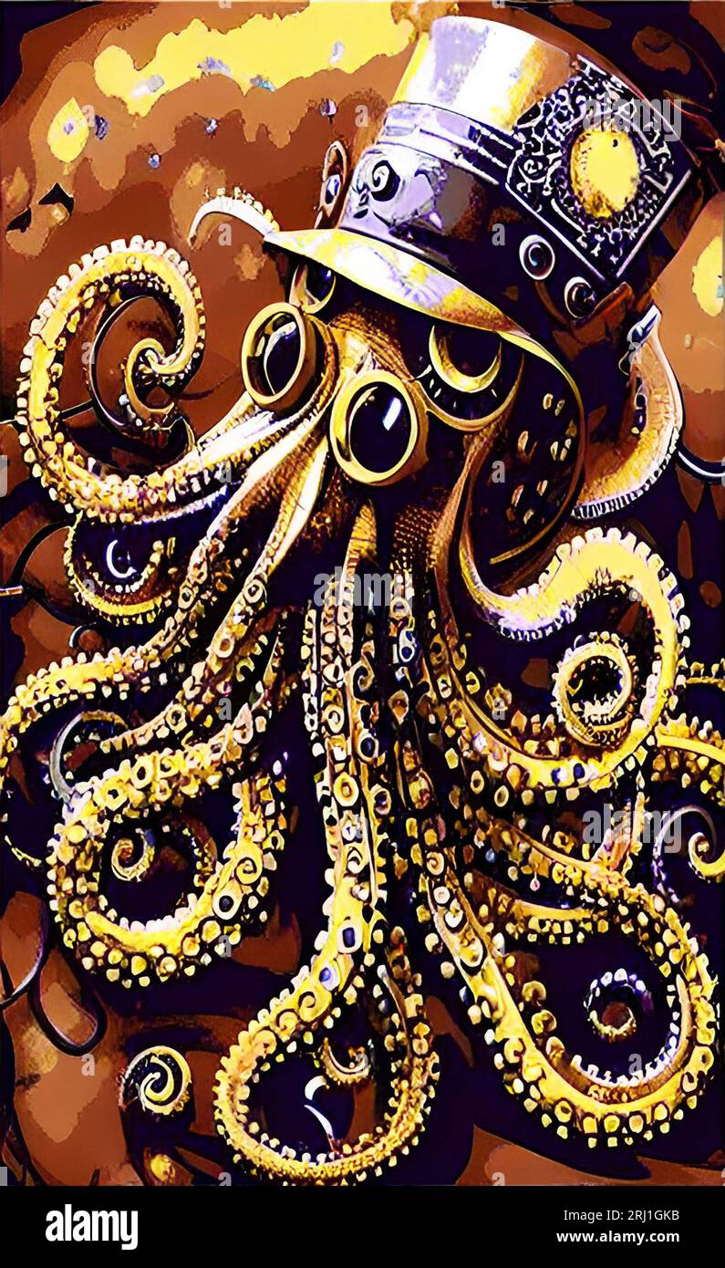 Octopus Abstract Illustration Stock Photo - Alamy