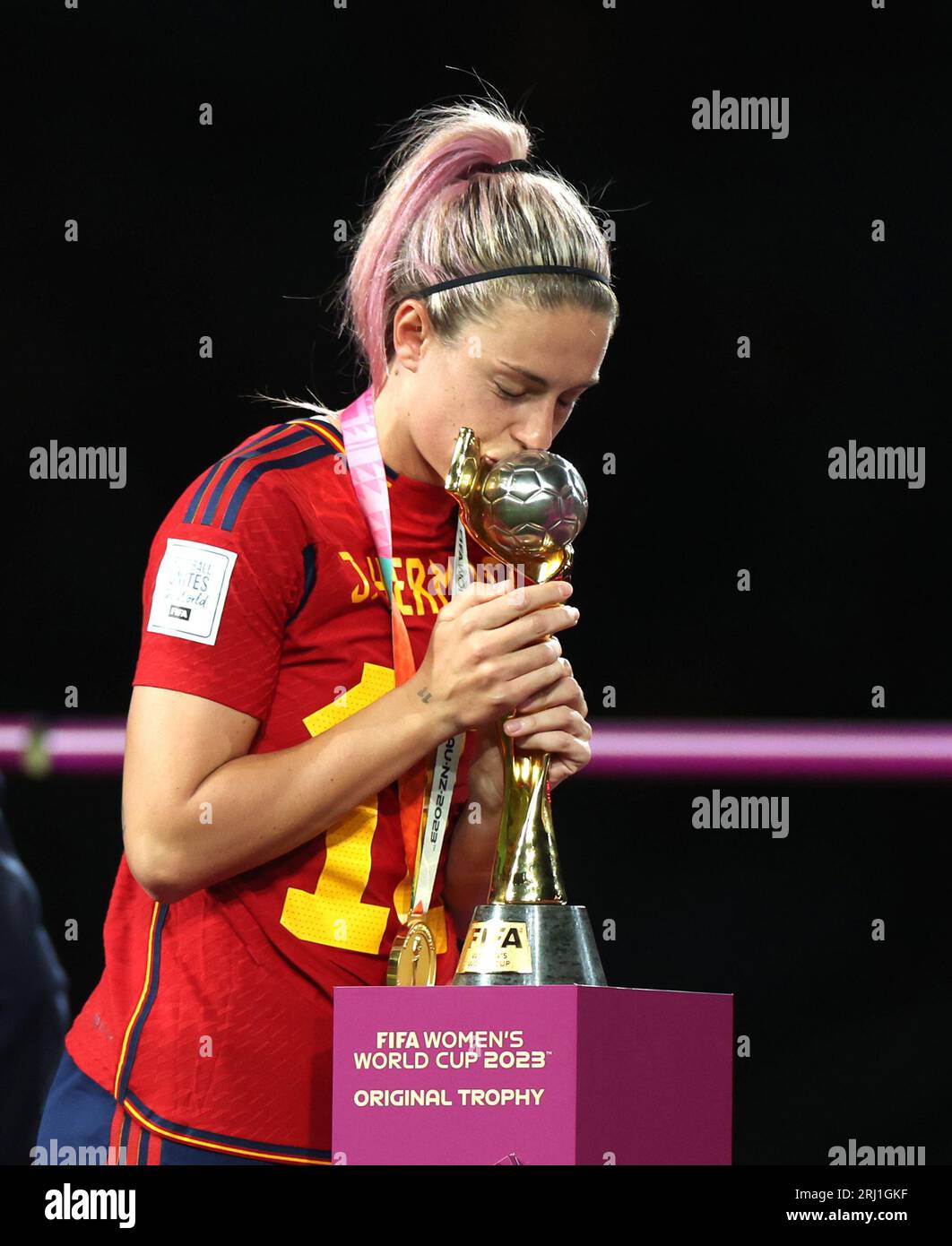 Spain's Alexia Putellas kisses the trophy after the FIFA Women's World ...